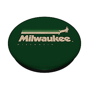 Green Milwaukee Basketball B-Ball City Wisconsin Milwaukee PopSockets Swappable PopGrip