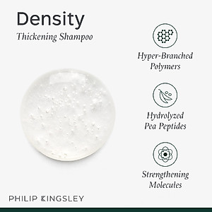 PHILIP KINGSLEY Density Thickening Shampoo for Thinning Hair and Hair Loss, Fine, Fragile Thin Hair Thickener, Volumizer, Strengthener, Volumizes and Strengthens, 6.76 oz