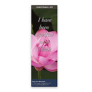 Christian Bookmark with Bible Verse, Pack of 25, Christian Life Themed, I Have Been Crucified with Christ, Galatians 2:20