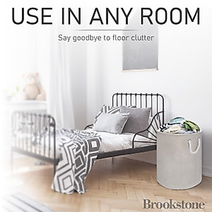 BROOKSTONE, Spacious Laundry Hamper with Cotton Rope Handles, Perfectly Sized for Everyday Use, Durable & Stylish Storage for Bedroom, Bathroom, or Laundry Room
