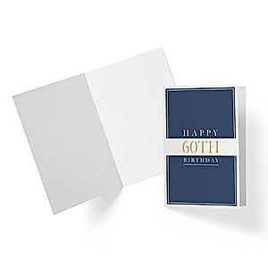 60th Birthday Card for Him Her - 60th Anniversary Card - 60 Years Old Birthday Card for Brother Sister Friend - Happy 60th Birthday Card for Men Women - Karto - Navy