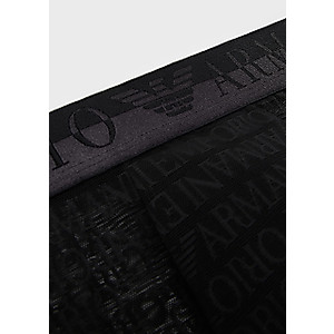 Emporio Armani Men's Jacquard Logo Mesh Brief, Black