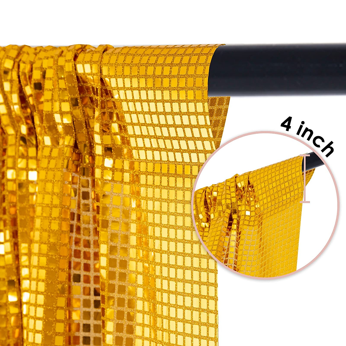 Sugargirl Gold Sequin Backdrop Curtain 2 Panels 2FTx8FT Glitter Disco Party Background Drapes Mirror Foil Backdrop for Wedding Birthday Wall Decor