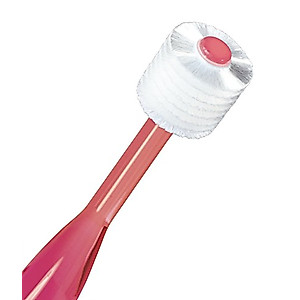 Brilliant Soft Bristle Toothbrush for Adults - Round Brush Head Micro-Fine, Rounded-Tip 360 Degree All Around Bristles, Sensitive Tooth Brush, Oral Hygiene Products, Red, 1 Count