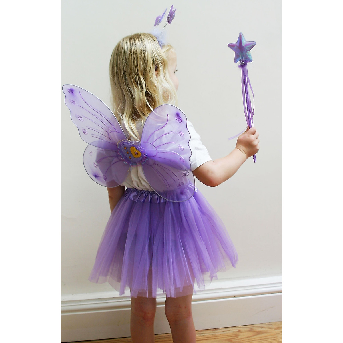 Fun Play Fairy Dressing up Costume for Girls – Butterfly Fairy Wings, Tutu, Magic Wand,Headband Costume Set for 3-8 Years