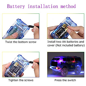 Track Cars Compatible with Magic Tracks and Neo Tracks Light Up Racing Track Accessories with 5 Flashing LED Lights Glow in The Dark Best toys for Boys and Girls ( 3 Pack )