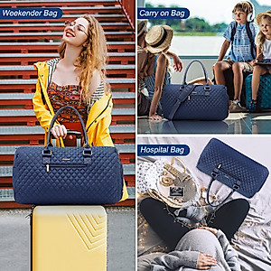 LOVEVOOK Travel Duffle Bag, Weekender Bag for Women with Toiletry Bag, Carry on Overnight Bag with Shoe Compartment, Gym Duffel Bag with Wet Pocket, Mommy Hospital Bags for Labor and Delivery