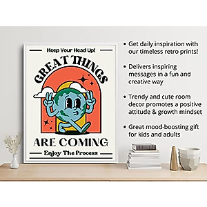 Retro Poster Wall Art Print, Positive Quote Funny Motivational Inspirational That Girl Room Decor Aesthetic For Teen Girls , College Apartment Dorm Bedroom, Cute Trendy Wall Decor, 60s 70s 80s Poster