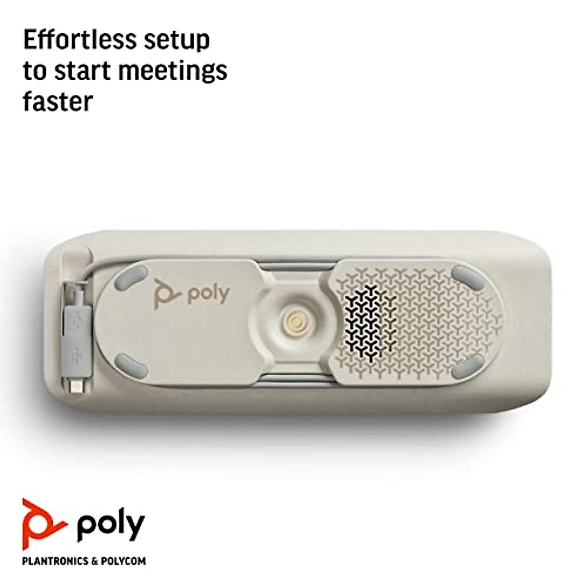 Poly - Sync 40 Smart -Speakerphone (Plantronics) - Flexible Work Spaces - Connect to PC/Mac via Combined USB-A/USB-C -Cable and Smartphones via -Bluetooth - Works with Teams, Zoom & more