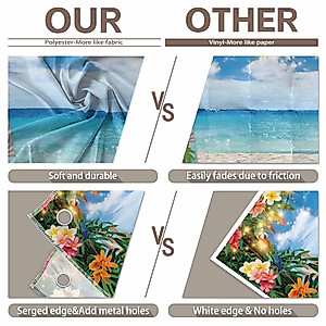 YCUCUEI 8x6ft Fabric Summer Hawaiian Beach Photography Backdrop Tropical Flower Palm Leaves Surfboard Background Aloha Luau Decorations Photo Banner