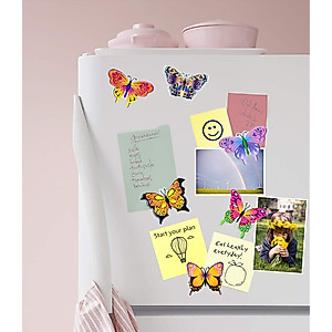 M MORCART Butterfly Magnets for Fridge Refrigerator Cute Magnets Suitable for Kitchen Locker Office Board Gifts for Kids Girl 6 pcs
