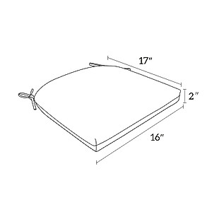 ARTPLAN Bright Floral Outdoor/Indoor Seat Cushions Set of 4,17"x16"x2" Patio ChairPad with Ties,Foam Fill,Square Round Corner Weather, Fade Resistant and Replacement,Pattern