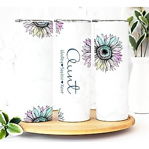 Auntie Tumbler, Double-Wall Vacuum Bottle Mug for Hot Cold Drinks, Stainless Steel Double Wall Insulated Cup With Lid And Straw, Best Aunt Cup, Aunt Gift from Niece (20 oz)