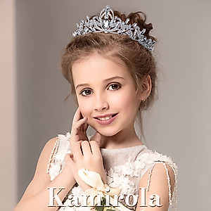 Kamirola Crystal Crowns and Tiaras Headband for Girl or Women Birthday Party Wedding Prom Bridal Christmas Valentine Mother's DayTR20 (Silver)