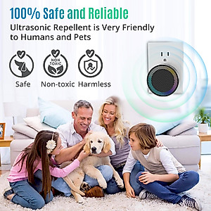 Ultrasonic Pest Repellent Indoor, Pest Control Ultrasonic Plug in 4 Packs, X-PEST Mouse Repellent-Electronic Rodent Deterrent, Efficient Pest Control for Fly Insect/Mice/Rat/Roach/Bug/Spider