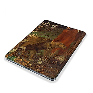 Cute Oil Painting Girl Lion Flower case Compatible with iPad Mini Air Pro 7.9 8.3 9.7 10.2 10.9 11 12.9 inch Pattern Cover New 2022 2021 Trifold Stand 3 4 5 6 7 8 9 Generation 258 (10.9" Air 4)