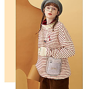 Cute Crossbody Purse for Teen Girls Sparkly Cat Purse and Small Crossbody Bags for Women Gift with Chain Strap