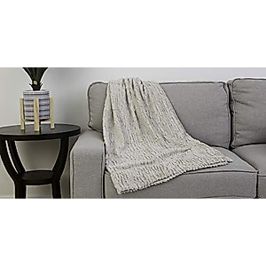Thro by Marlo Lorenz Throw Pillow and Blanket, Light Gray