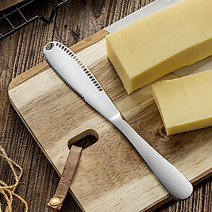 HANSWARE Butter Knife,Butter Cutter Slicer Stainless Steel Butter Knife Spreader,3 In 1 Multi Function Cheese Knife Easy Spread Butter Curler Knife For Cold Butter,Peanut. (2 PCS)