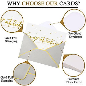 Dinifee 100 Pack Congratulations Cards with Envelopes Congrats Card Graduation Cards Engagement Cards Congratulations Baby Card for Business Baby Shower Wedding Graduation Party, 4 x 6 In (Gray)