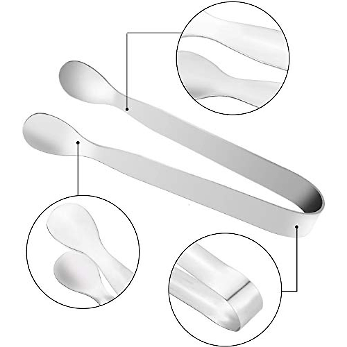 Mini Serving Tongs & Fruit Fork, 4Inch Stainless Steel Sugar Cube Tongs, Sliver Small Ice Tongs for Tea and Coffee Party, Appetizers, Desserts by Sunenlyst (10 Sugar Tongs,10 Fruit Forks)