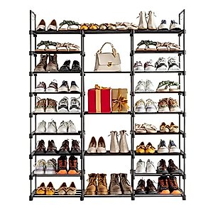 9 Tiers Shoe Rack Storage Organizer Shoe Shelf Organizer for Entryway Holds 50-55 Pairs Shoe, Stackable Shoe Cabinet Shoe Rack