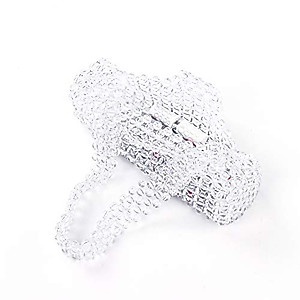 YUSHINY Women Candy Color Beaded Acrylic Handbag Evening Handmade Bags for Wedding Party (Clear)