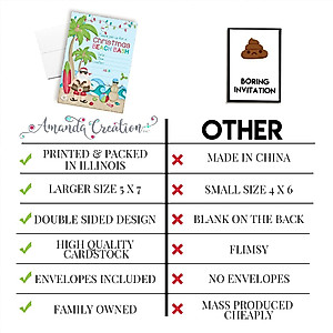 Christmas Invitations with Envelopes – Christmas Beach Bash Holiday Party, 20 Pack 5x7 Double Sided Fill-In Invite Cards with Twenty White Envelopes Perfect for Christmas Birthday Parties