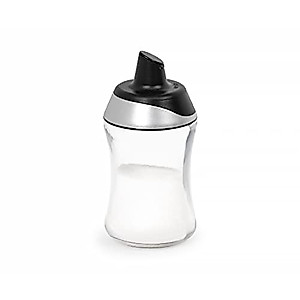 J&M DESIGN Sugar Dispenser w/Pour Spout For Coffee Bar Accessories, Tea Organizer Station Essentials, Coffee Gifts & Kitchen Baking w/Easy Spoon Pouring Shaker Lid - 7.5oz Glass Jar Container Bowl