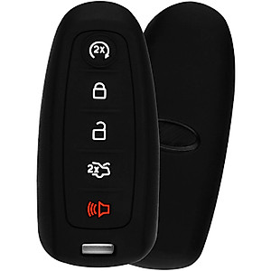 KeyGuardz Keyless Entry Remote Car Smart Key Fob Outer Shell Cover Soft Rubber Case for Ford Lincoln (Pack of 2)