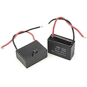 WMYCONGCONG 5 PCS CBB61 Ceiling Fan Capacitor Replacement 2 Wire Metalized Polypropylene Film Capacitors for Wall Fan Motor Run Capacitor 6 uF 450V 50/60 Hz