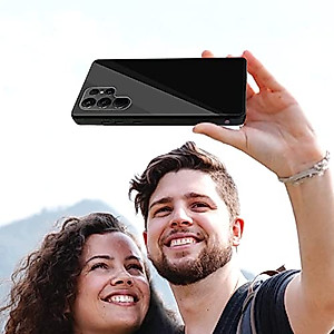 Magnetic Case for Samsung Galaxy S22 Ultra, Double Sided Clear Tempered Glass Phone Case [Super Magnetic Adsorption], 360 Full Protective Support Wireless Charger Case for Galaxy S22 Ultra 5G 6.8''