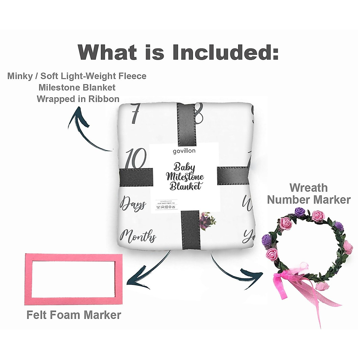 Personalized Baby Milestone Blanket 50x40 Girl Floral, Customized Milestone Blanket, Monthly Milestone Blanket, Baby Photo Prop Blanket, Custom Milestone Blanket, Baby Growth Chart, Baby Keepsake