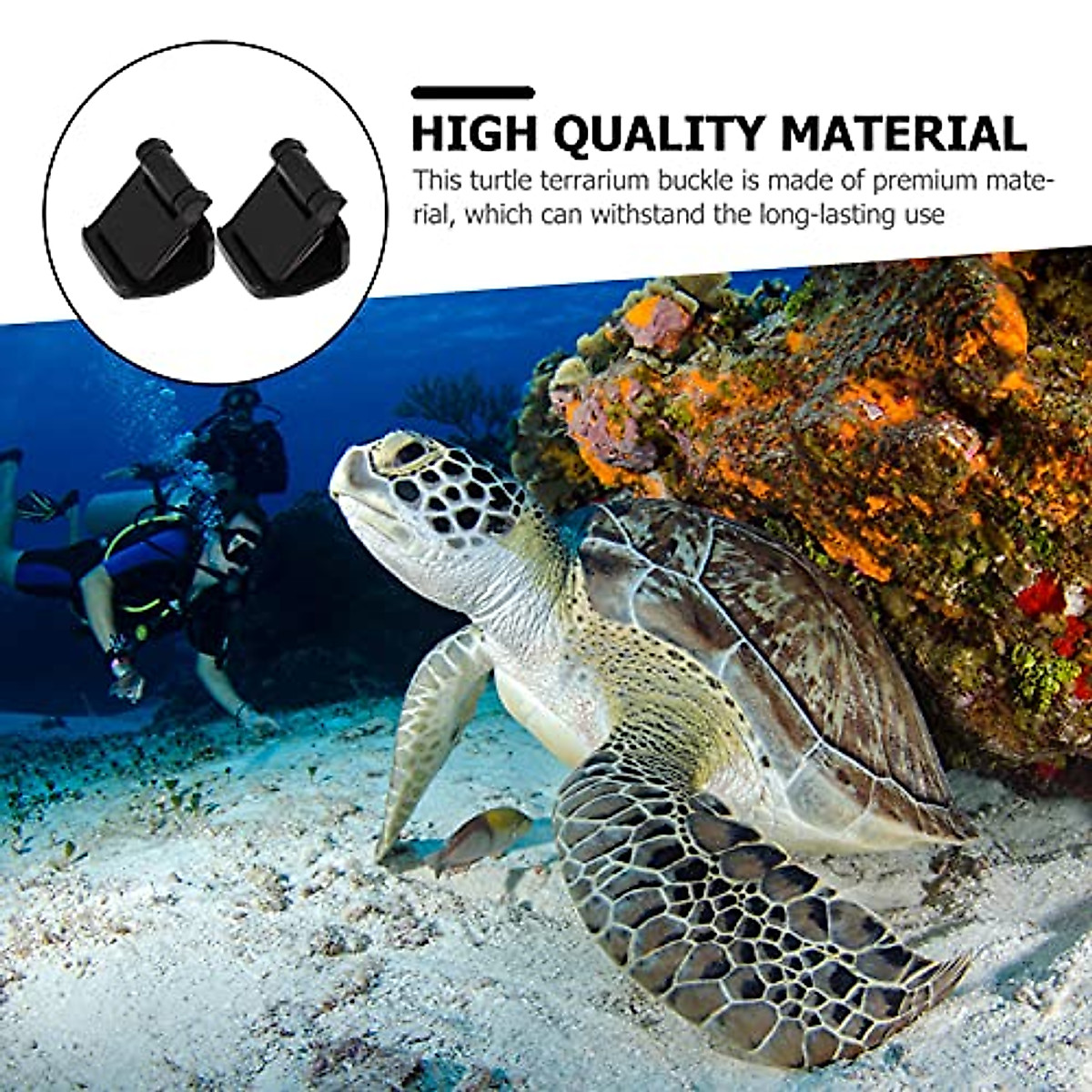 STOBOK 4pcs Reptile Terrarium Cover Clip Tropical Amphibians Tank Buckle Anti-Escape Cages Door Hinge Latch for Reptiles, Black, 1.97x1.18x0.98in