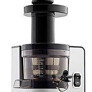 Omega VSJ843QS Vertical Masticating 43 RPM Compact Cold Press Juicer Machine with Automatic Pulp Ejection, 150-Watt, Silver