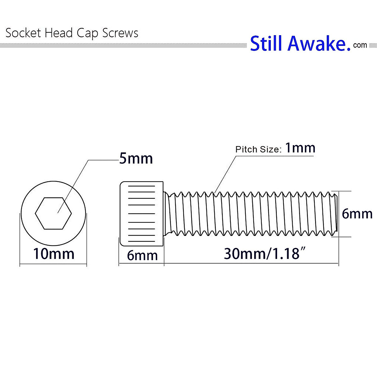 30 Pcs M6-1 x 30mm Hex Socket Head Cap Screws, 12.9 Grade Alloy Steel, Allen Socket Drive, Black Oxide Finish, Machine Thread，Full Thread （30 Pcs M6-1 x 30mm）