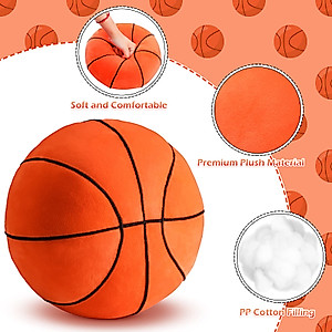 Harrycle 3 Pcs Basketball Plush Pillow Stuffed Sports Balls Basketball Room Decor for Boys Kids Teens Decorations, 7.87 Inch
