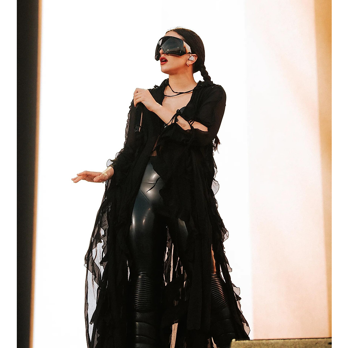 TYA Oversized Wrap Around Sunglasses for Women Men, Futuristic Rave Curved Lens Shades, Fashion Trendy Shield Sun Glasses