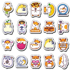 GOLEEX 20 Pack Pcs Hamster Waterproof Vinyl Sticker Cute Animal Stickers Items for Kids Boys Girls Teens Journaling Scrapbooking Decorations Water Bottle Phone Case Laptop Decals