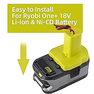 Power Wheels Adapter for Ryobi 18V P108 P107 P102 Battery Dock Power Connector Rc car Rc Truck 12 Gauge Robotics