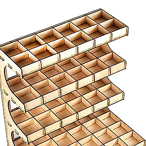 Tongina Wooden Storage Rack Stand Holder for Acrylic Paint Hobby Brush - 4-Layer 60-Grid