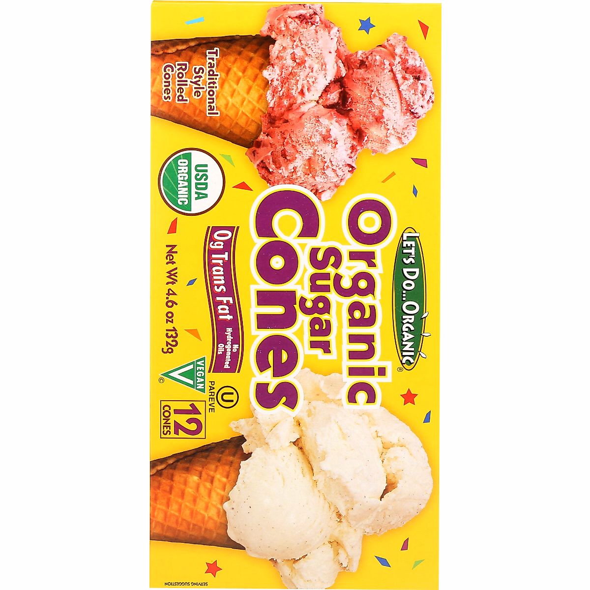 Lets Do Organics, Sugar Ice Cream Cone, Organic, 5 Ounce