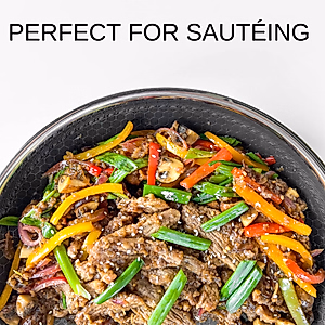 Cooksy 11 Inch Hexagon Surface Hybrid Stainless Steel Frying Pan