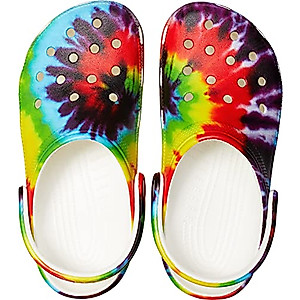 Crocs Unisex-Adult Classic Tie Dye Clogs, Multi, 9 Women/7 Men
