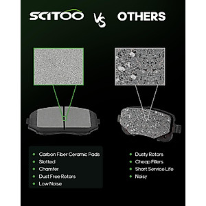 Ceramic Brake Pads Kits,SCITOO 8pcs Brakes Pads Set fit for 2007-2010 for Ford Edge,2007-2010 for Lincoln MKX,2007-2012 for Mazda CX-7,2007-2015 for Mazda CX-9