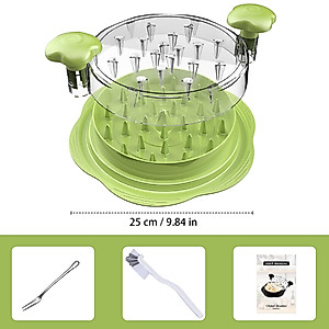 SURETIVIAN Chicken Shredder Large Chicken Breast Shredder Tool Twist with Brush&Fork, Visible Meat Shredder Machine, Anti-Slip Strip, Ergonomic Handle, BPA Free, Pork Beef Chicken(Matcha)