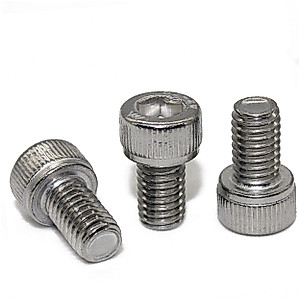 Fullerkreg 0.8mm Pitch M5 x 10MM Socket Head Cap Screws, Allen Socket Drive, Din 912, AISI 304 Stainless Steel (18-8), Full Thread, Bright Finish, Machine Thread, Quantity 50