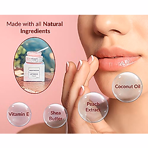 YUGLO Moisture & Collagen Booster Lip Sleeping Mask | Treatment to Restore, Hydrate & Plump Dry, Chapped Lips - Peach