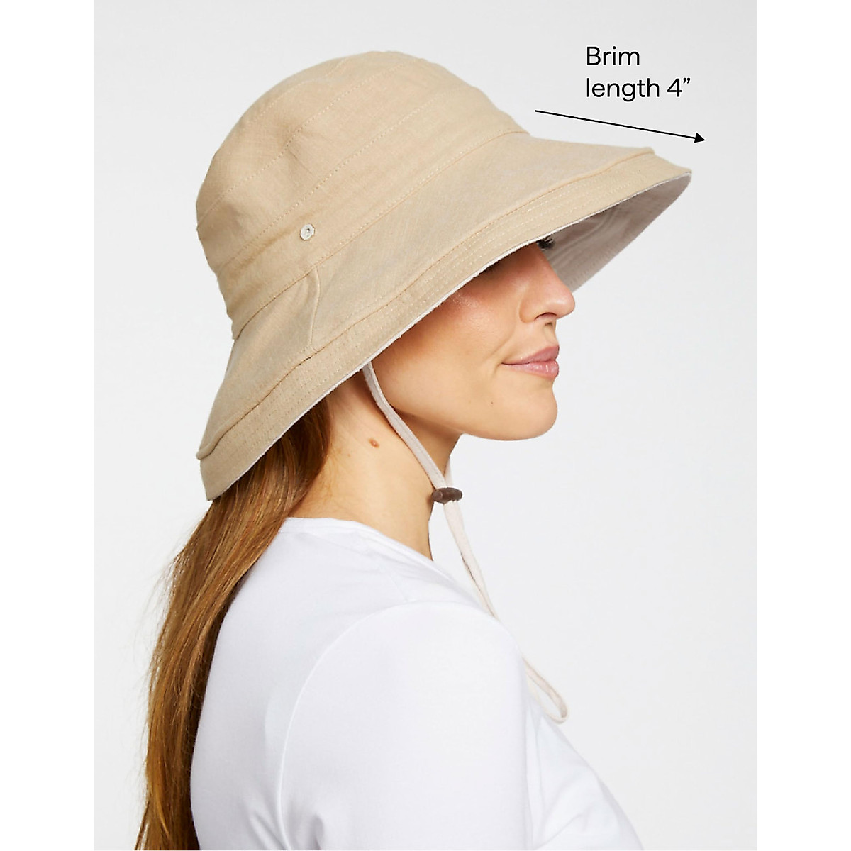 Solbari Holiday Sun Hat - UPF50+ Reversible, Foldable & Packable UV Sun Protection Hat with Full Coverage Brim and Adjustable Drawcord, Natural/Beige Under Brim, Small-Medium
