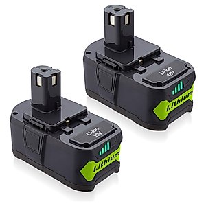 Dutyone 2 Pack 6000mAh Replacement Battery Compatible with Ryobi 18V ONE+ Plus P102 P103 P104 P105 P107 P108 P109 P122 Cordless Power Tools 18 Volt Lithium ion Battery